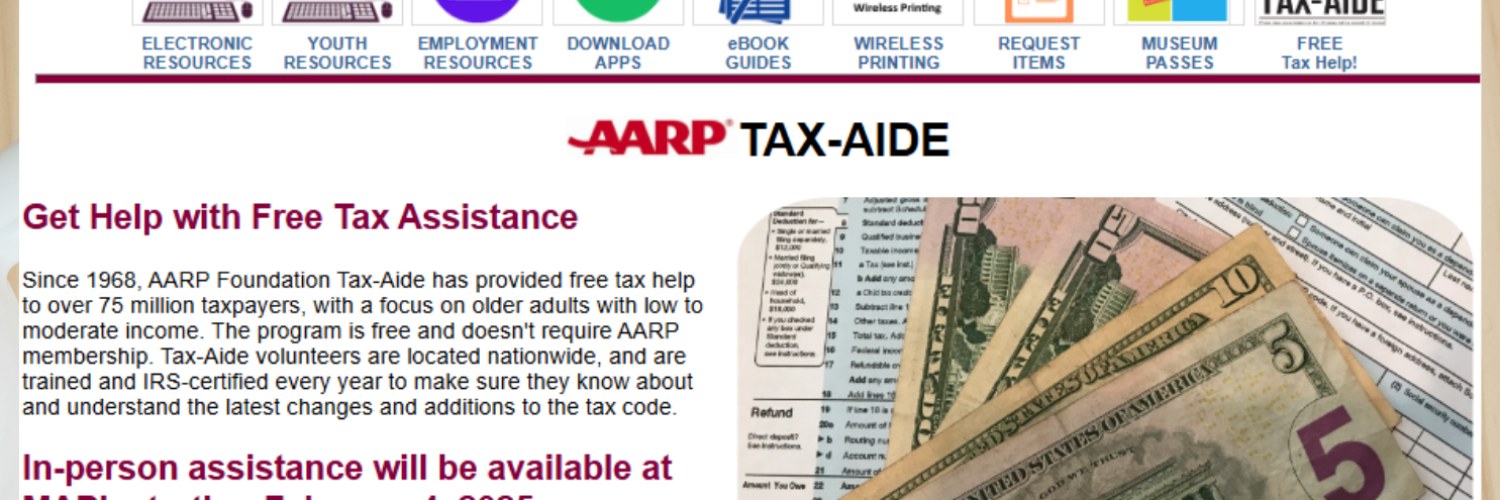 AARP Tax Assistance Series | Matawan Aberdeen Public Library